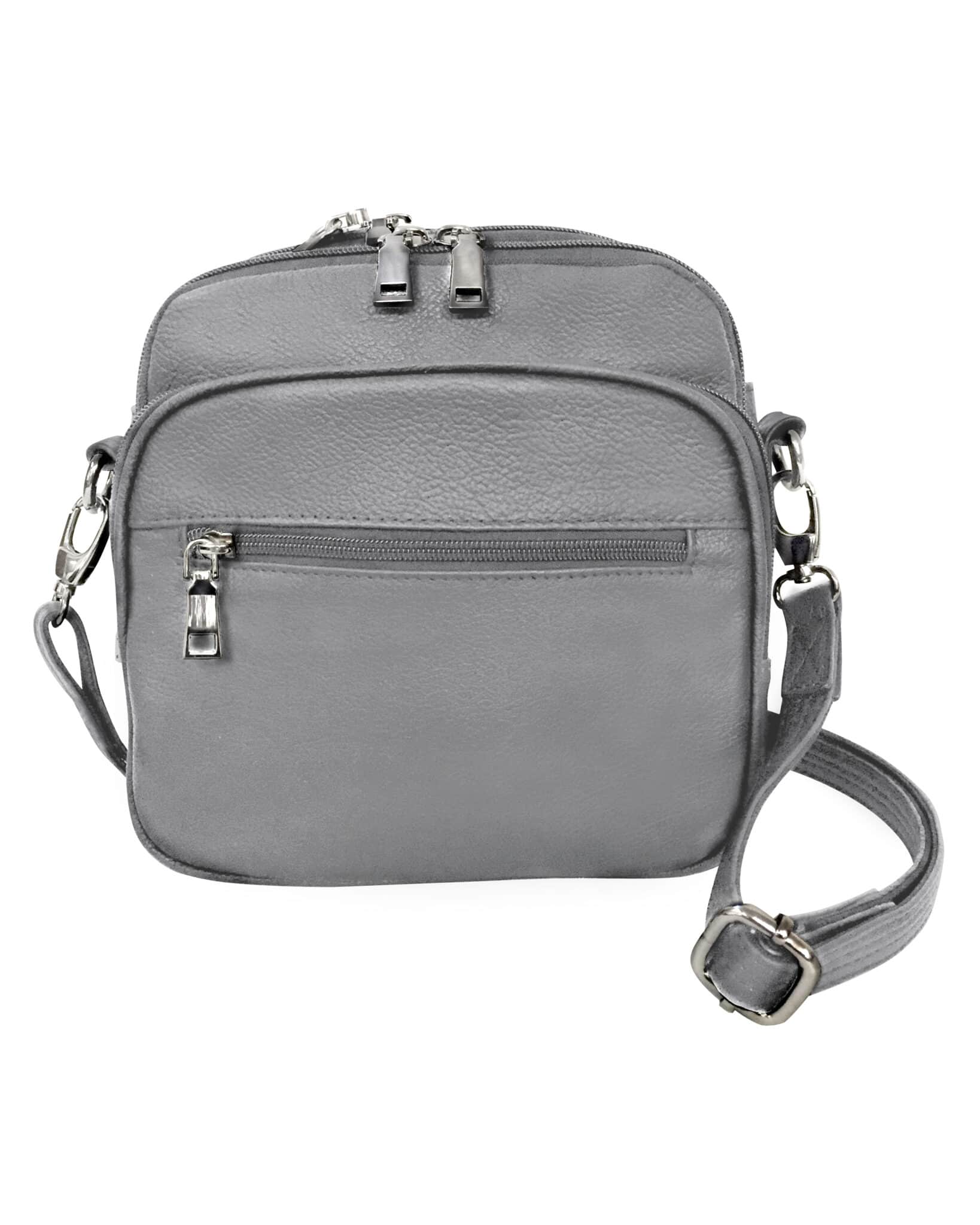 Square Leather Concealment Crossbody Bag