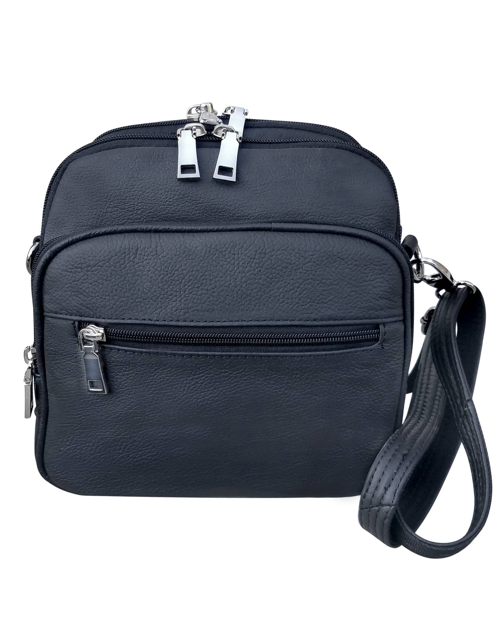 Square Leather Concealment Crossbody Bag